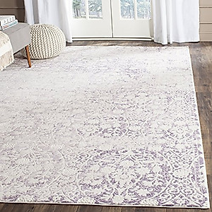 SAFAVIEH Passion Collection 4' x 5'7" Lavender / Ivory PAS403A Vintage Distressed Area Rug