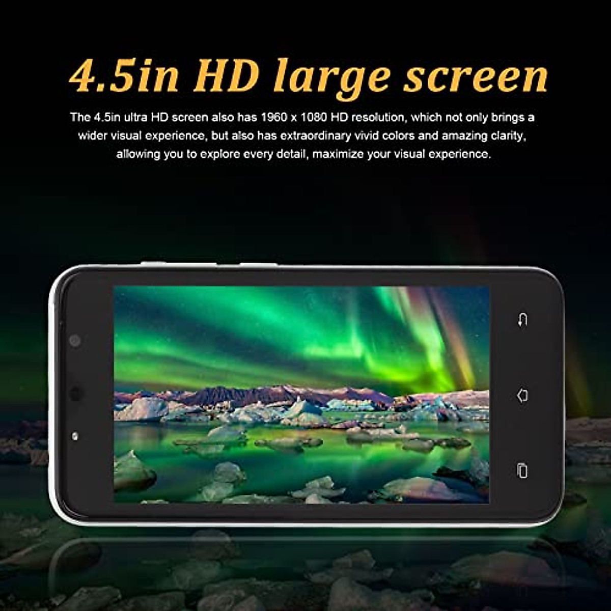 Unlocked Cell Phone, 4.5in White Mobile Phone for Smart Phone 4GB RAM 32GB ROM Dual SIM Phone, MTK6889 Deca Core, 5MP 13MP Camera, 4950mAh Battery