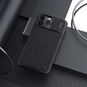 Nillkin iPhone 13 Pro Max Case Compatible with MagSafe, Textrue Pro Magnetic Case with Slide Camera Protection, Black Textrue
