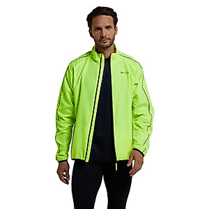 Mountain Warehouse Force Mens Reflective Water-Resistant Running Jacket Yellow Small