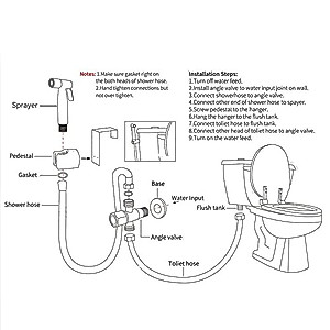 IIPOSAQQ Hand Held Bidet Sprayer Shiny Titanium Gold Solid Brass Toilet Douche Kit Shower Head Copper Valve Faucet Set (Color : A) (B)