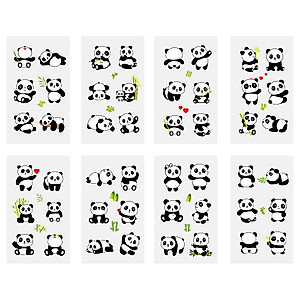 Birthday Decorations Panda Party Favors, 24 Sheets Panda Temporary Tattoos,