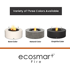 Eco Smart | ARK 40 Fire Pit Table | Bone Color | Ethanol Black Stainless Steel Gas Burner | Elegant Curved Design with Versatile Wide Lip | Complements Any Decor and Setting