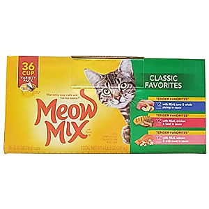 Meow Mix Classic Variety Pack (36 Count Net Wt 99.9 Oz)