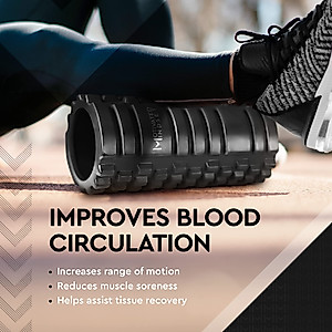 Motivated Mindset Hollow Core Foam Roller for Deep Tissue Massage | Fitness Roller Myofascial Trigger Point Release, Exercise Recovery, | Great Tool for Pre & Post-Workout Kids & Adults (12.7" X 5.3")