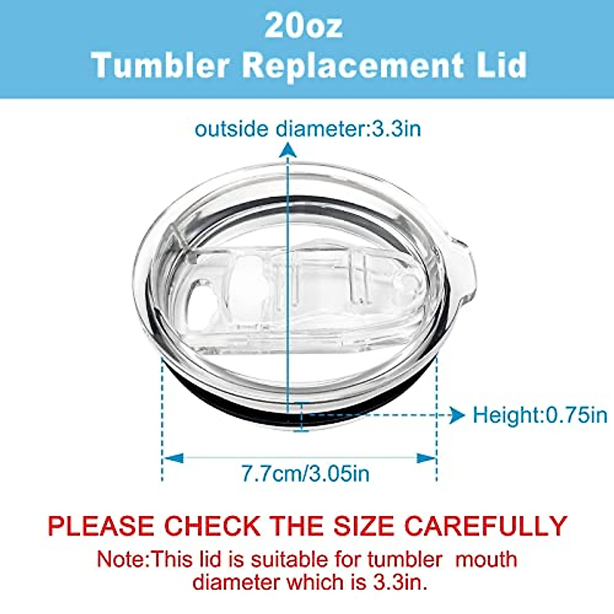 XccMe 20oz Tumbler Replacement Lids,2 Pack Spill Proof Splash Resistant Covers,Replacement Classic Stainless Steel Tumblers lids fit for YETI Rambler,Atlin, Juro, SUNWILL, Umite Chef and More