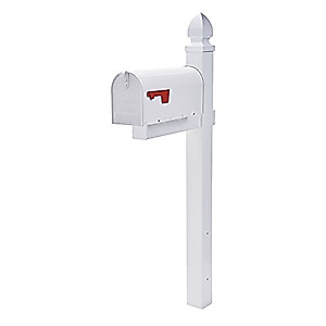 Gibraltar Mailboxes Elite Medium Capacity Galvanized Steel White, Post-Mount Mailbox, E1100W00