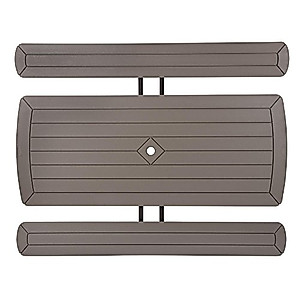 COSCO Outdoor Living 6 ft. Folding Picnic Table, Taupe Wood Grain with Brown Legs