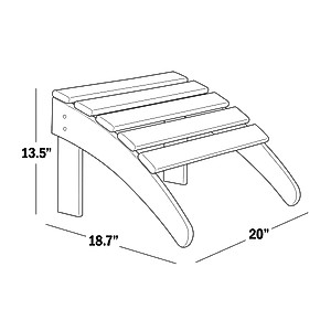 WestinTrends Outdoor Ottoman, Patio Adirondack Ottoman Foot Rest, All Weather Poly Lumber Folding Foot Stool for Adirondack Chair, Widely Used for Outside Porch Pool Lawn Backyard, Black