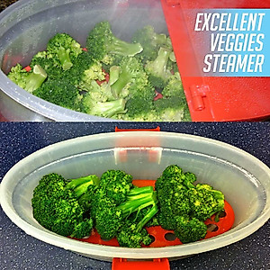 Time Roaming Versatile Microwave Pasta Boat, Sturdy Food Grade Heat Resistant PP Material, Pasta Cooker Vegetable Steamer Boat Strainer, Massive Capacity Up To 5 Pounds