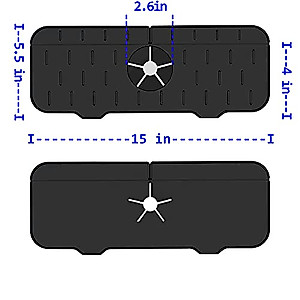 Silicone Faucet Drip Catcher Kitchen Sink Splash Mat, Water Catcher Tray Behind Faucet Handle Drip Pad Drip Protect Splash Countertop For Room -Gray