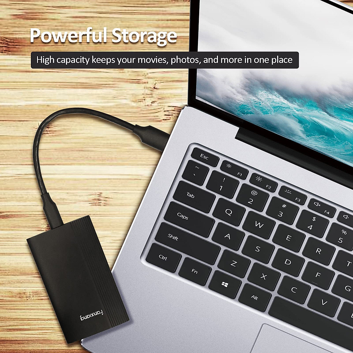 fanxiang P105 External Solid State Drive USB 3.2 Gen2, 1TB SSD External Hard Drive with C to A and C to C Cables, Portable SSD Compatible with PC/Mac/Android/Game Consoles(Black)