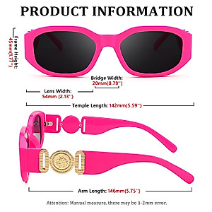 FEISEDY Retro Trendy Rectangle Sunglasses Women Men Vintage 90s Small Narrow Square Sunglasses B2322