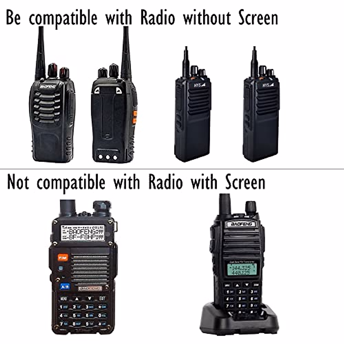 HYSHIKRA Radio Headset, Acoustic Tube Walkie-Talkie Earpiece with Touch Press PTT and Built-in Microphone for Baofeng 888S Retevis Kenwood Two Way Radio