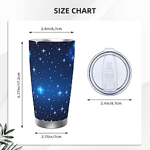 WXZYFP Car cup (single silver rim), can use a straw or drink directly, easy to use.Blue star pattern
