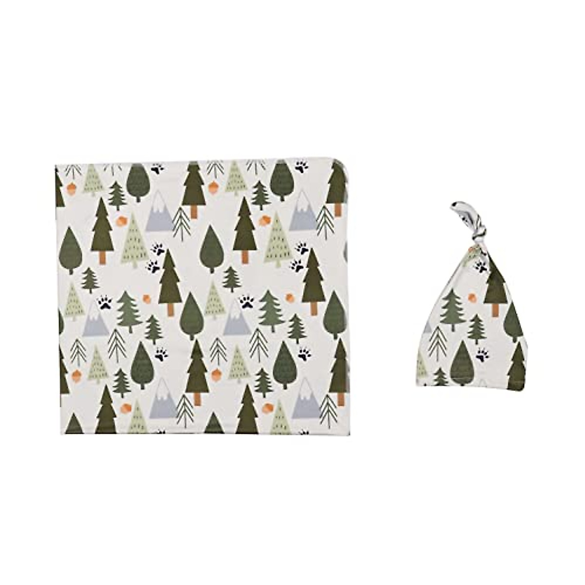 Terriboo Newborn Receiving Blankets Baby Swaddle Hat Set Tree Pattern