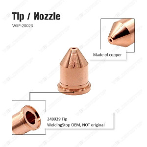 WeldingStop Electrode 256026 Tip 249929 for Miller Spectrum 875 Auto-Line Cutter XT60 Torch 60A PK-20