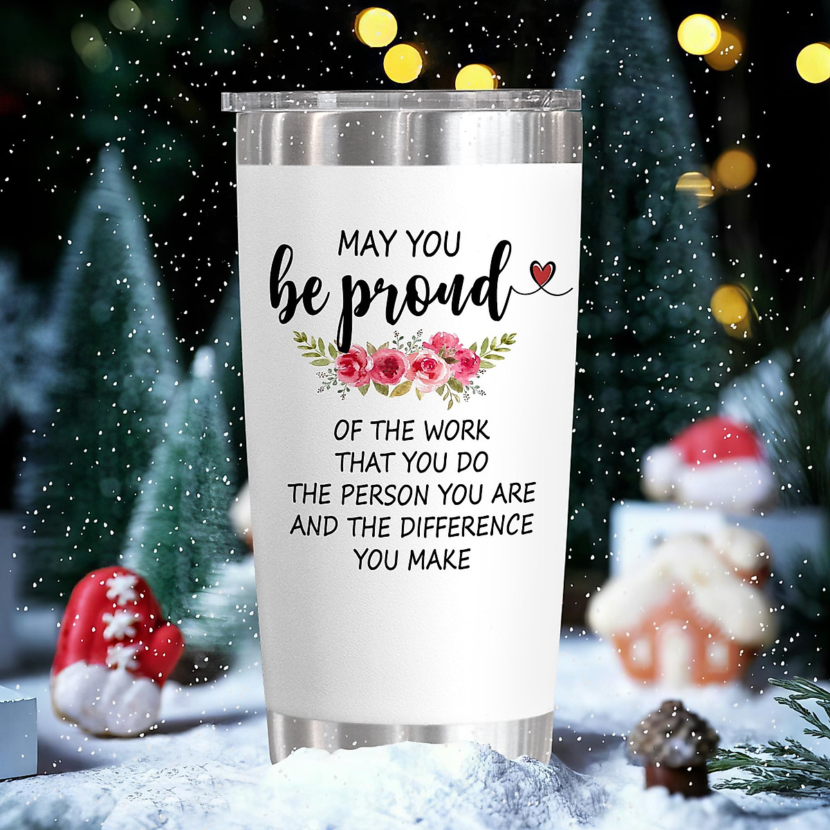 OASSIE Inspirational Gifts for Women - 20 oz Stainless Steel Insulated Coffee Tumbler With Lid - Mothers Day Teachers Day Birthday Appreciation Thank You Gifts for Coworkers Teachers Friends