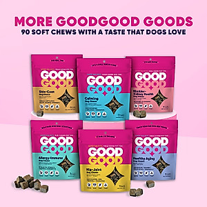 GoodGood Skin + Coat Dog Supplements; Supports Healthy Skin and a Shiny Coat; Chewable Soft Treats with Omega-3 Fatty Acids, and Vitamin E; Probiotics; 90 Natural Flavor Chews