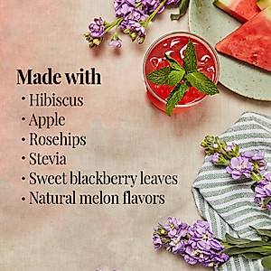 The Republic Of Tea Hibiscus Watermelon Superflower Herbal Tea, 36 Tea Bags, Citrus Berry Flavored Tea