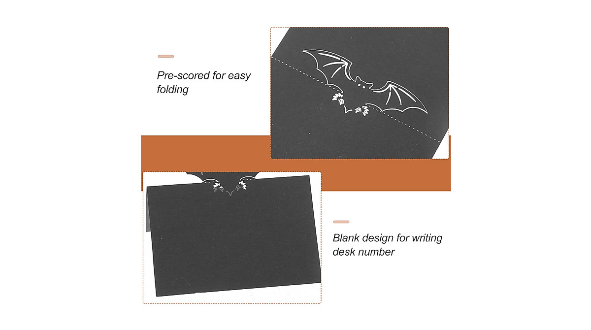 Gadpiparty 50pcs Halloween Bat Place Cards for Parties