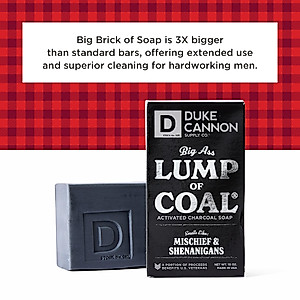 Duke Cannon Supply Co. Big Brick of Soap Bar for Men Holiday Edition - Big Lump of Coal (Bergamot & Black Pepper Scent), 10 oz. (1 Pack)