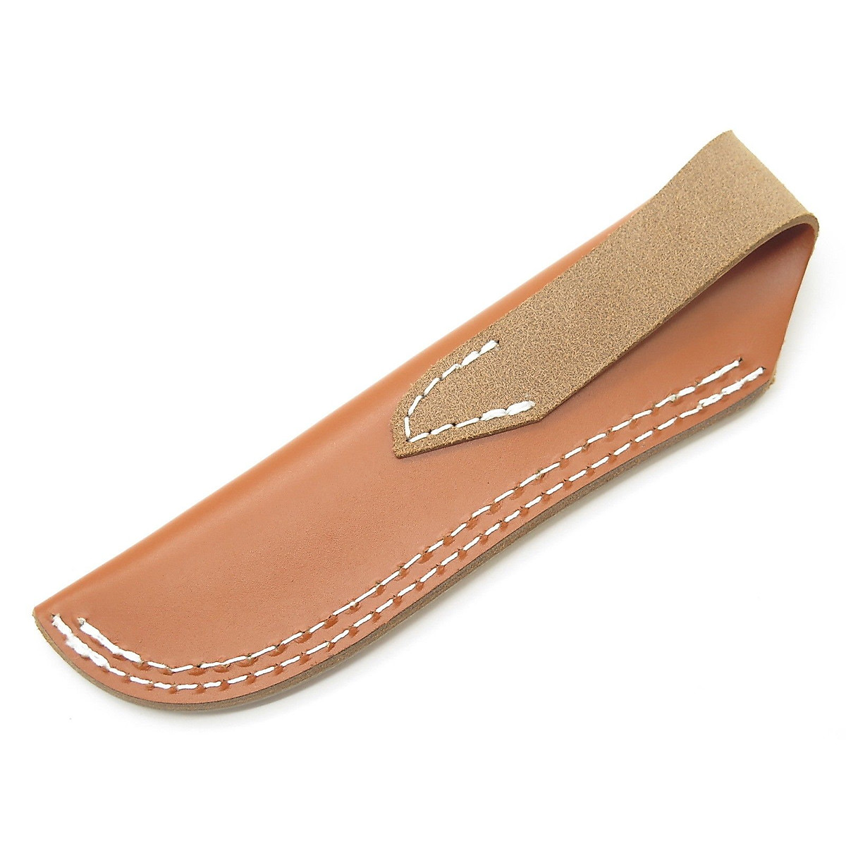 Brown Leather Fixed 5" Blade Loveless Style Hunting Knife Sheath Pouch
