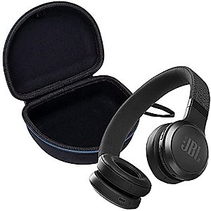 JBL Live 460NC Wireless On-Ear Noise-Cancelling Headphones Bundle with Carrying Case (Black)