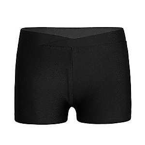MSemis Kids Girls Boycut Booty Shorts Gym/Yoga/Gymnastics Bottoms Athletic Hot Pants Sports Uniform Black 2-3