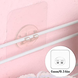 RUIYELE 15 Packs Shower Caddy Adhesive Hooks Replacement Waterproof Adhesive Hooks Sticker No Drilling Wall Mount Sticker Hook Transparent Adhesive Pad for Shower Caddy, Kitchen Racks