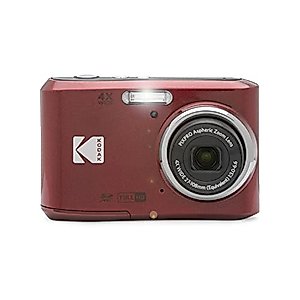 Kodak PIXPRO FZ45 Digital Camera + Black Point & Shoot Camera Case + Transcend 64GB SD Memory Card + Tri-fold Memory Card Wallet + Hi-Speed SD USB Card Reader + More! (Red)