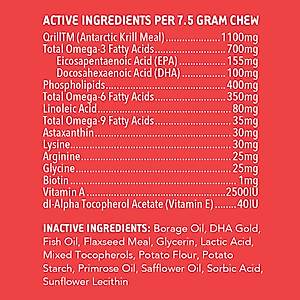 iHeartDogs Omega 3-6-9 for Dogs - Skin and Coat Fish Oil Supplement for Dogs with Pure Antarctic Krill Oil - Allergy & Itchy Skin Relief Chews, 120 Count