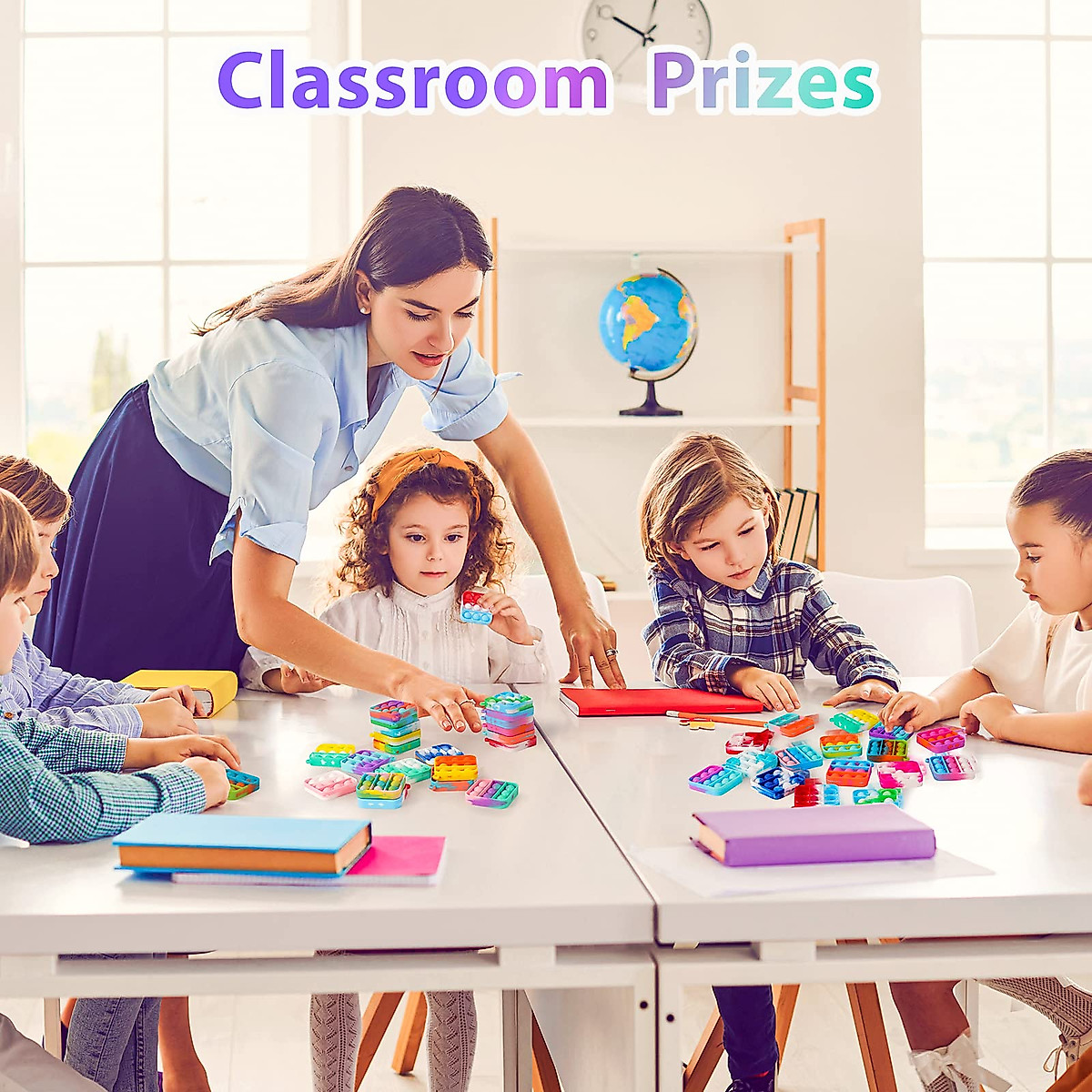 Pop Fidget Toys Its Party Favors for Kids 4-8, 30 PCS Easter Basket Stuffers Mini Pop Keychain It Fidget Toy Bulk Toddler Toys Fidgets Pack Sensory Toys Stress Toys Classroom Prizes for Boy Girl Adult