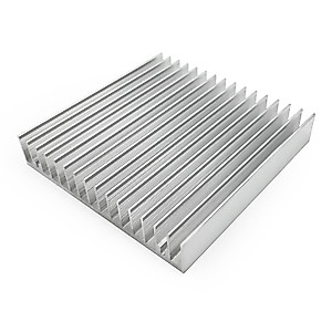 Awxlumv 100mm Heatsink 100x100x18mm/ 3.94''x3.94''x0.71'' Heat Sinks Radiator for Circuit Board Transistor Semiconductor Devices Control System Multimedia Components Equipment with 16 Fins - Sliver