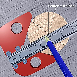 Center Scribe Square Center Scribe Measuring Tool Aluminum Alloy Center Finder Line Gauge Replaceable Ruler