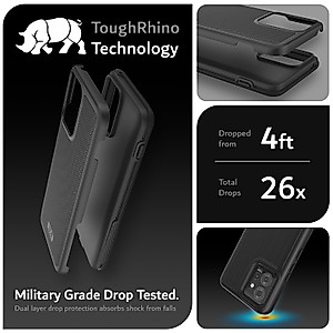 TUDIA DualShield Grip Designed for Motorola ThinkPhone Case (2023), [MergeGrip] Dual Layer Shockproof Slim Military Grade Non-Slip Tough Heavy Duty Protective Phone Case Cover (Matte Black)