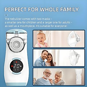 Misty Nebulizer, Portable Nebulizer with Intuitive LED Interface and Auto-Cleaning, Handheld Nebulizer for Adults Kids