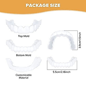 4 PCS Dentures Teeth for Women and Men, Dental Veneers for Temporary Teeth Restoration, Nature and Comfortable, Protect Your Teeth and Regain Confident Smile, Natural Shade-5