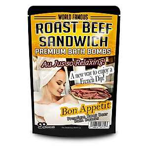 Roast Beef Sandwich Bath Bombs XL Root Beer Bath Bombs Luxury Bath Balls Funny Girlfriend Gags for Best Friends Bath and Body Gags for Men Funny Spa Gifts for Men Weird Gifts Au Jus French Dip