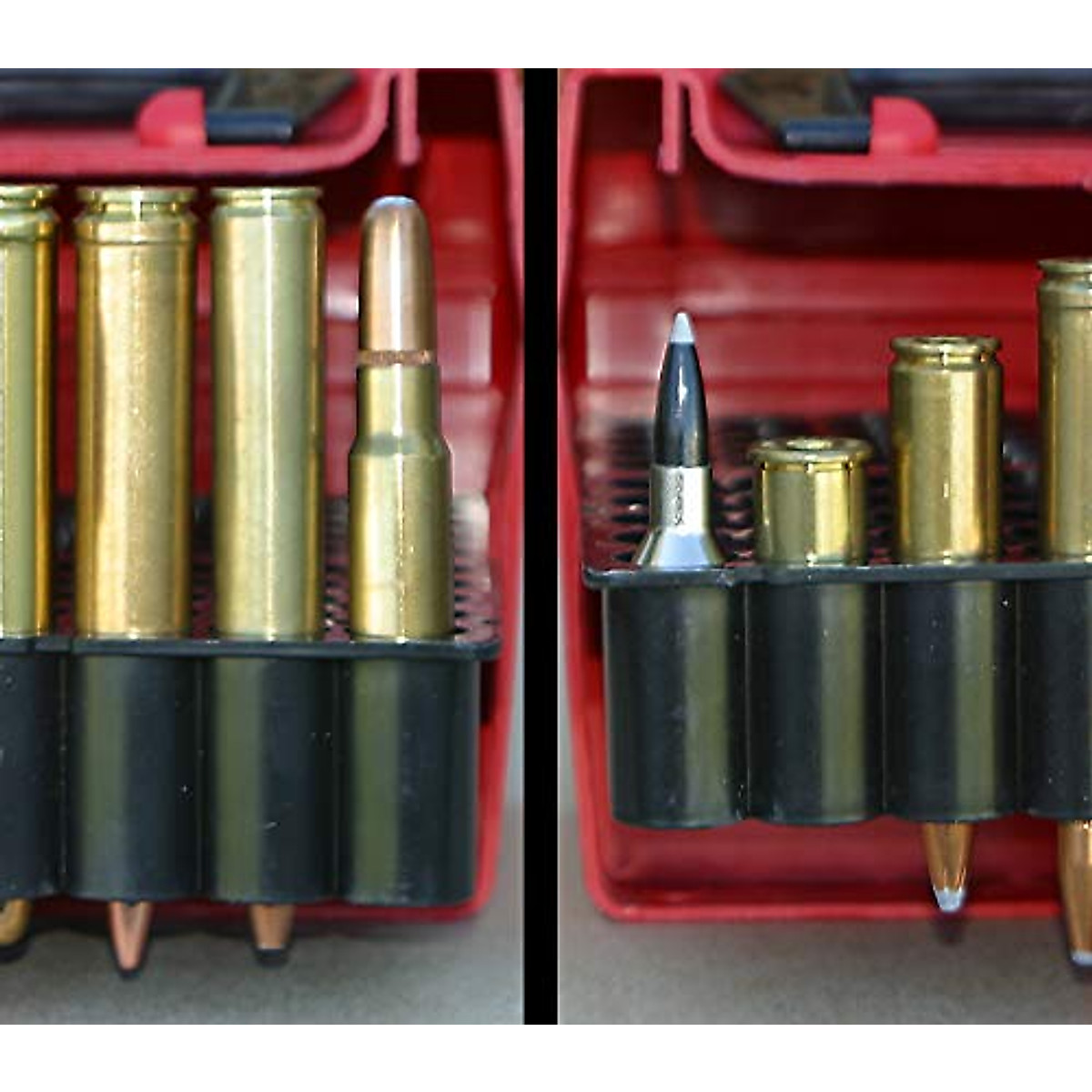 MTM R-100-10 Deluxe Ammo Box 100 Round | Fits 22-250 243 270 308 Win 30-06 | Includes Adjustable Inner Trays | Made of Polypropylene | USA Made | Green