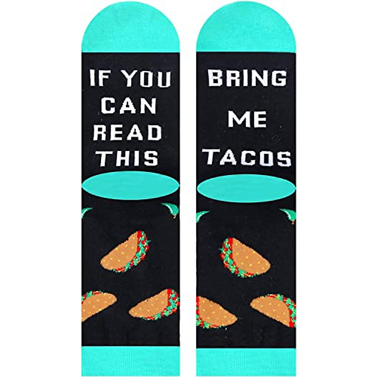 Zmart Funny Taco Socks Mexican Socks for Women, Novelty Taco Gifts Mexican Gifts Teen Girls, Bring Me Tacos Food Socks