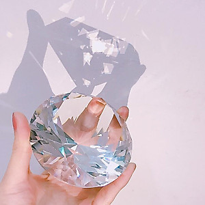 LONGWIN 80mm(3.1 Inch) Crystal Diamond Paperweight Jewels Wedding Decorations Centerpieces Home Decor (Clear)­