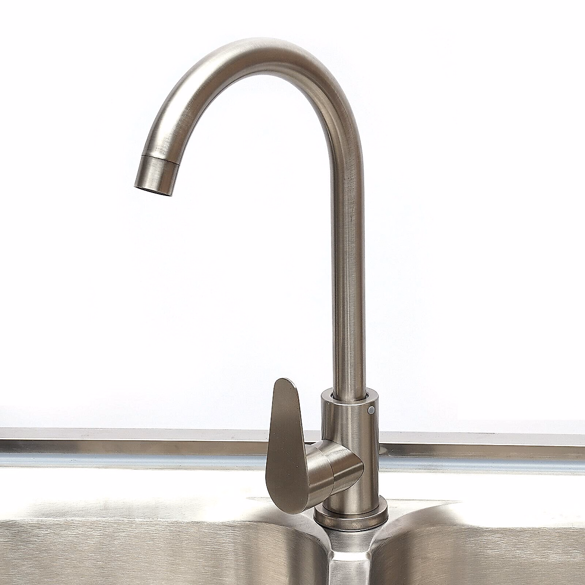 Commercial Sink Basin w/Faucet Catering Prep Table Kitchen Shelf Stainless Steel Outdoor Sink Freestanding with 2 Shelves 2 Drainer for Garage,Restaurant