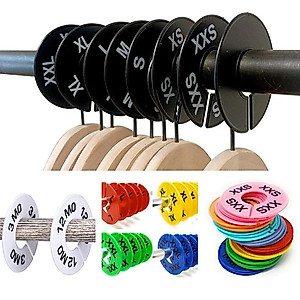 10Pack Clothing Rack Size Dividers Wardrobe Round Hangers Dividers, Black