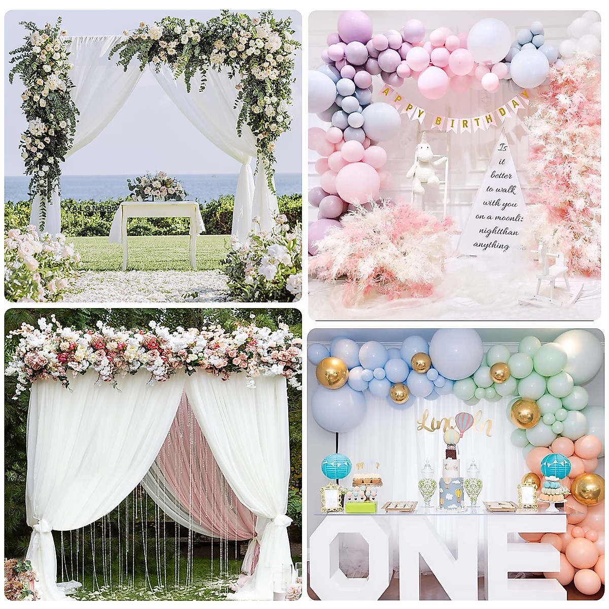 Putros Heavy Duty Backdrop Stand 8ft x 8ft Black Pipe and Drape Backdrop Stand Kit Adjustable Metal Backdrop Sand for Wedding Photobooth Exhibition Decoration