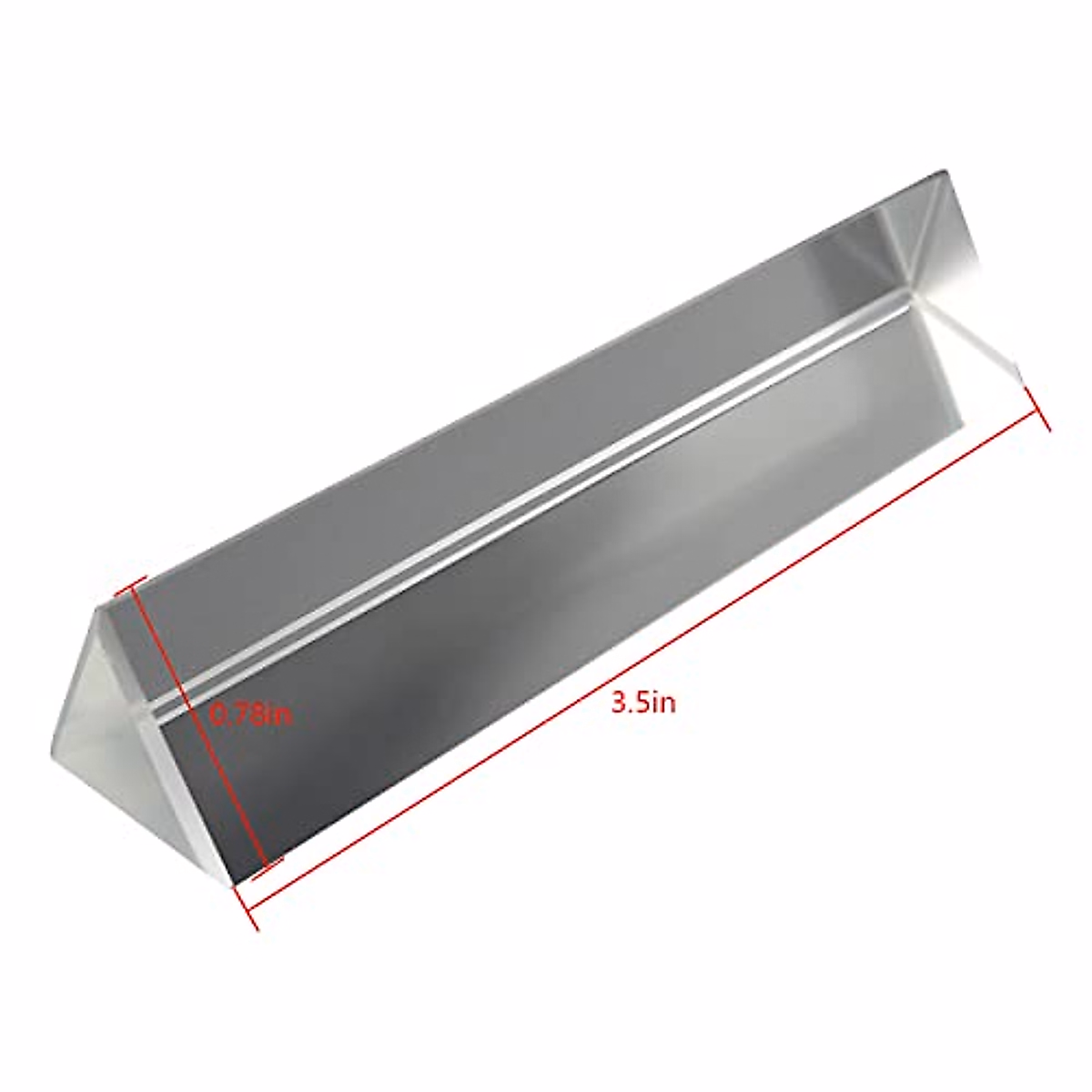 Equilateral Prism FMHXG Crystal 3.54inch Optical Glass Triangular Prism for Teaching Light Spectrum Physics and Photo Photography Prism, 20x20x90mm