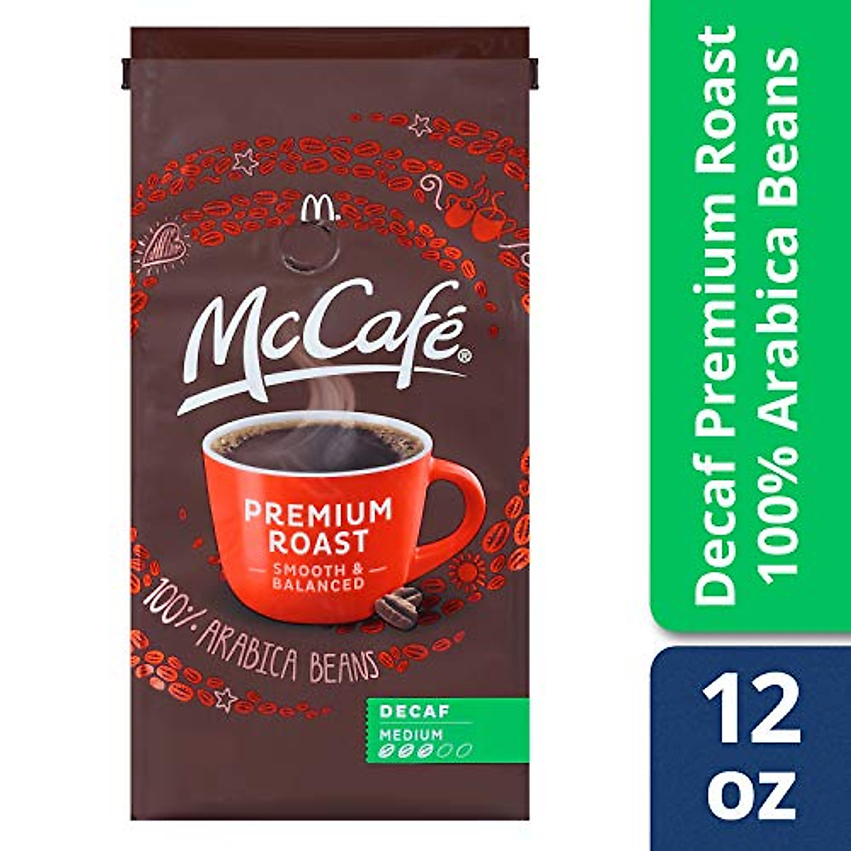 McCafe Premium Roast Decaf Ground Coffee (12oz Bags, Pack of 6)