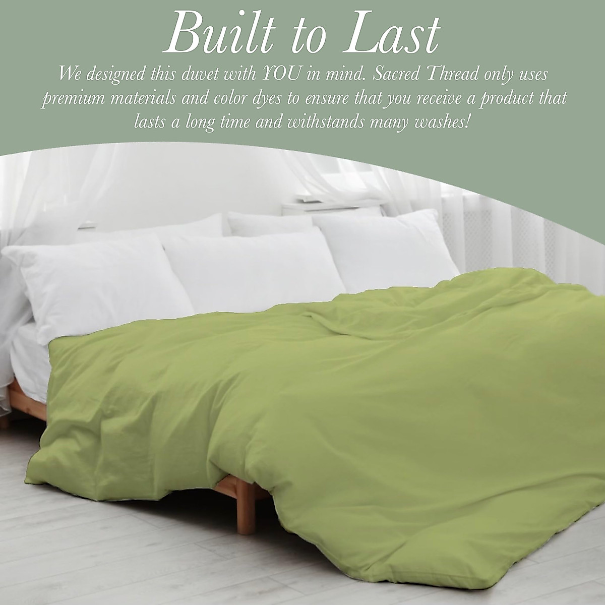 Sacred Thread Polyester and Rayon Duvet Cover - 1 Piece Set - Luxuriously Soft and Elegant - Zipper Closure - Vibrant, Fade Resistant Colors