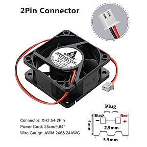 GDSTIME 2 Pack 60mm x 60mm x 25mm 12V Dual Ball Bearings DC Brushless Cooling Fan