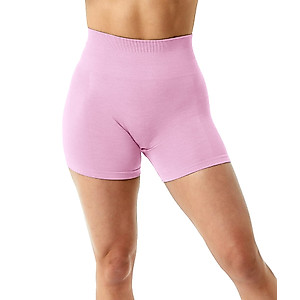 Unthewe Workout Butt Lifting Shorts for Women High Waisted Seamless Gym Yoga Booty Shorts(U526-Scrunch Pink-S)